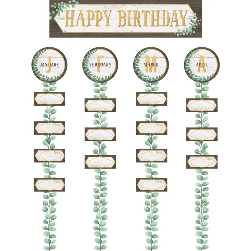 Eucalyptus Happy Birthday Bulletin Board Set – Gramco School Supplies