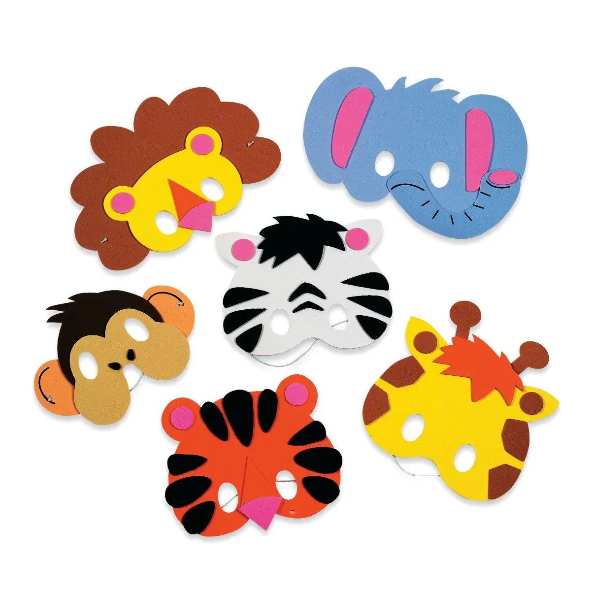 Kid’s Zoo Animal Mask Craft Kit - 12 Project Pack – Gramco School Supplies