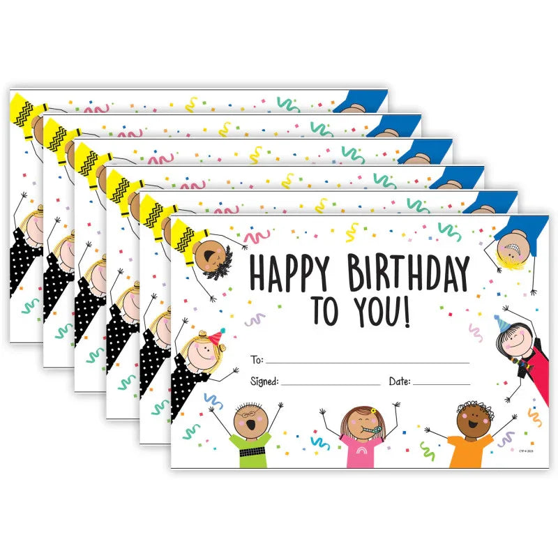 Stick Kids Happy Birthday Awards, 30 Per Pack, 6 Packs – Gramco School ...