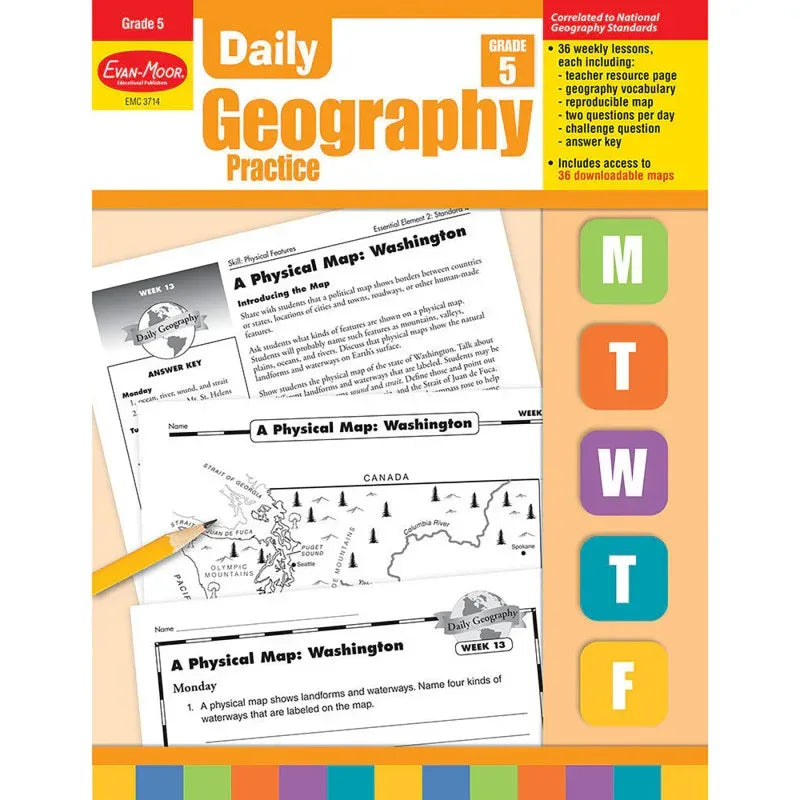 Daily Geography Practice Book, Teacher's Edition, Grade 5 – Gramco School Supplies