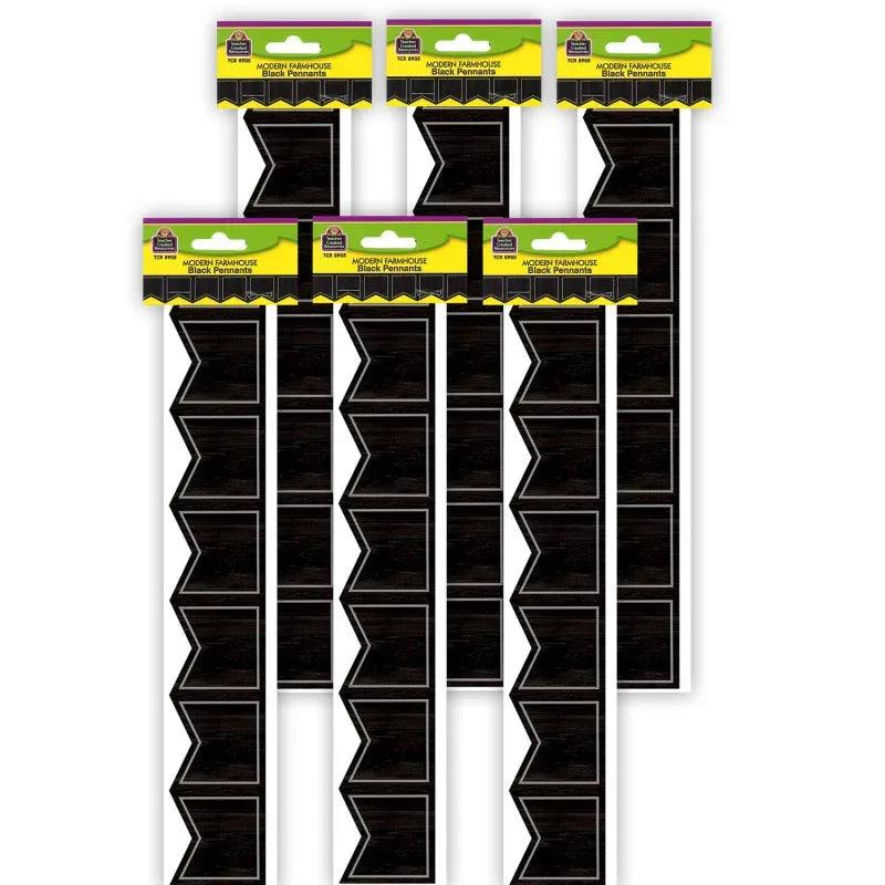 Modern Farmhouse Black Pennants Die-Cut Border Trim, 35 Feet, 6 Packs ...