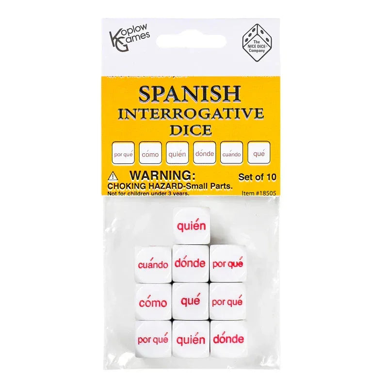 Spanish Interrogative Dice Set, 10 Pieces – Gramco School Supplies