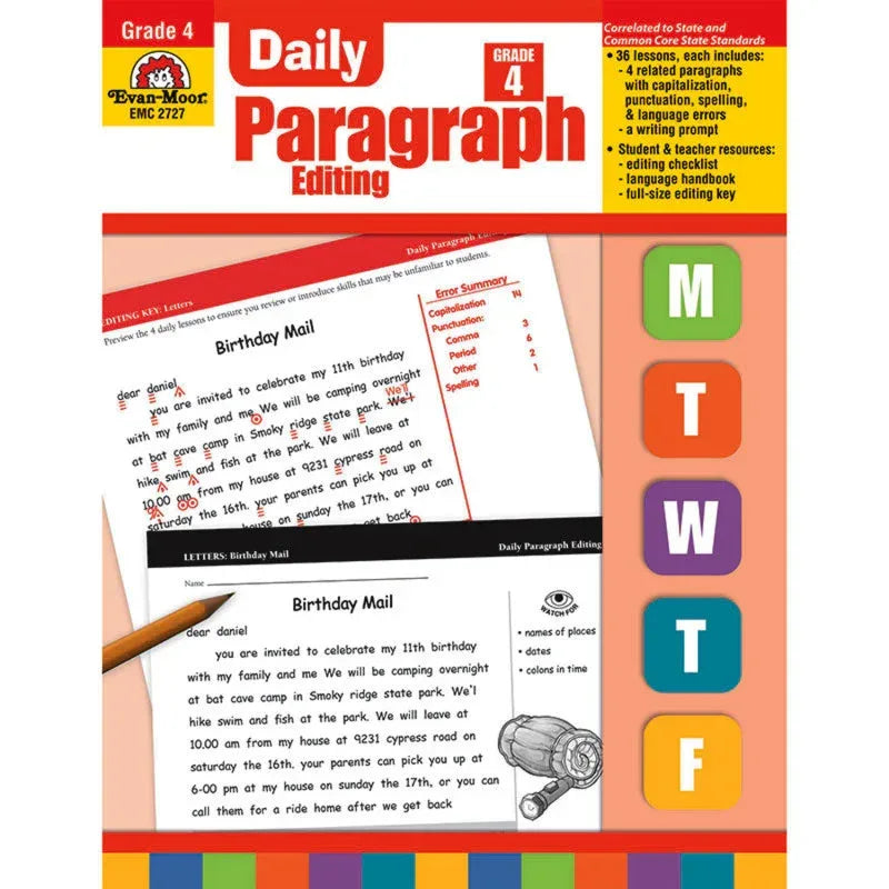 Daily Paragraph Editing Book, Grade 4 – Gramco School Supplies