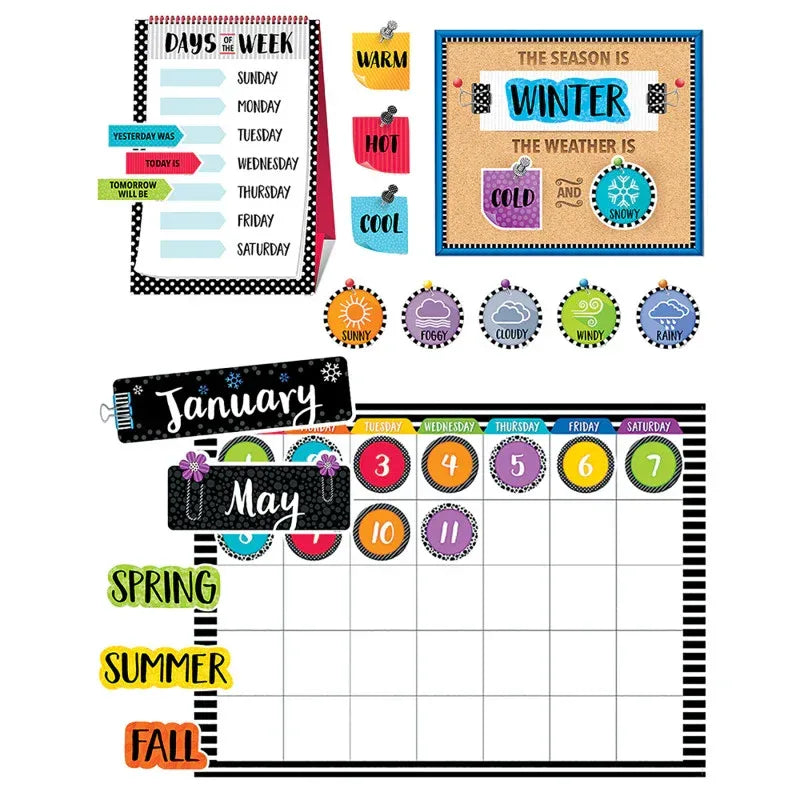 Bold & Bright Calendar Bulletin Board Set – Gramco School Supplies