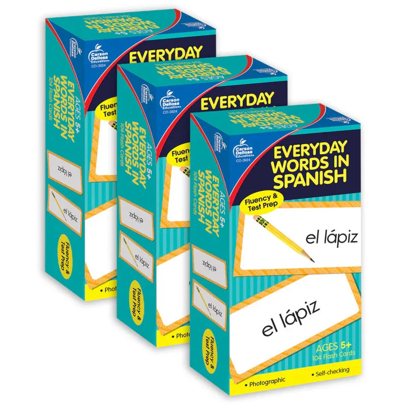 Everyday Words in Spanish: Photographic Flash Cards, Grade PK-8, 3 Pac ...
