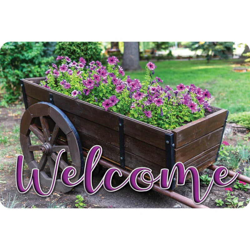The Original Fun Mat™, Welcome Mat, 15.5" x 23.5", Wagon Flowers – Gramco School Supplies