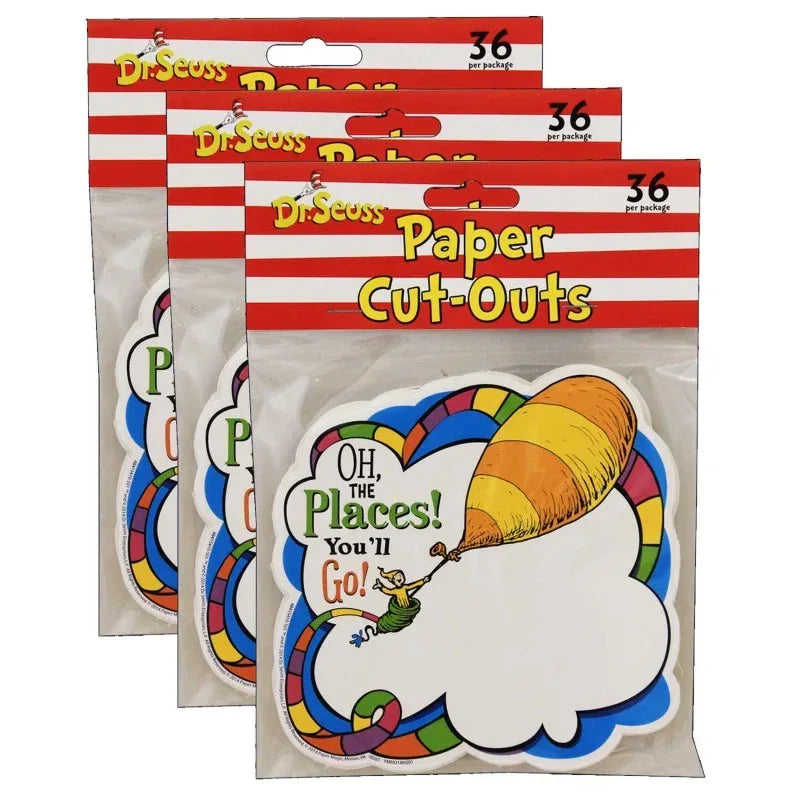 Dr. Seuss™ Oh The Places Paper Cut Outs, 36 Per Pack, 3 Packs – Gramco ...