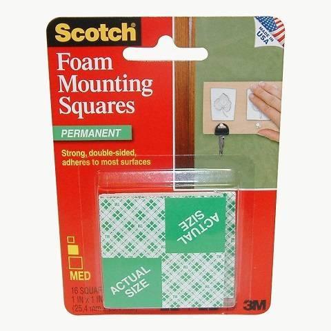 3M Scotch Precut Foam Mounting Squares Heavy Duty, 1 Inch, 16 Count ...