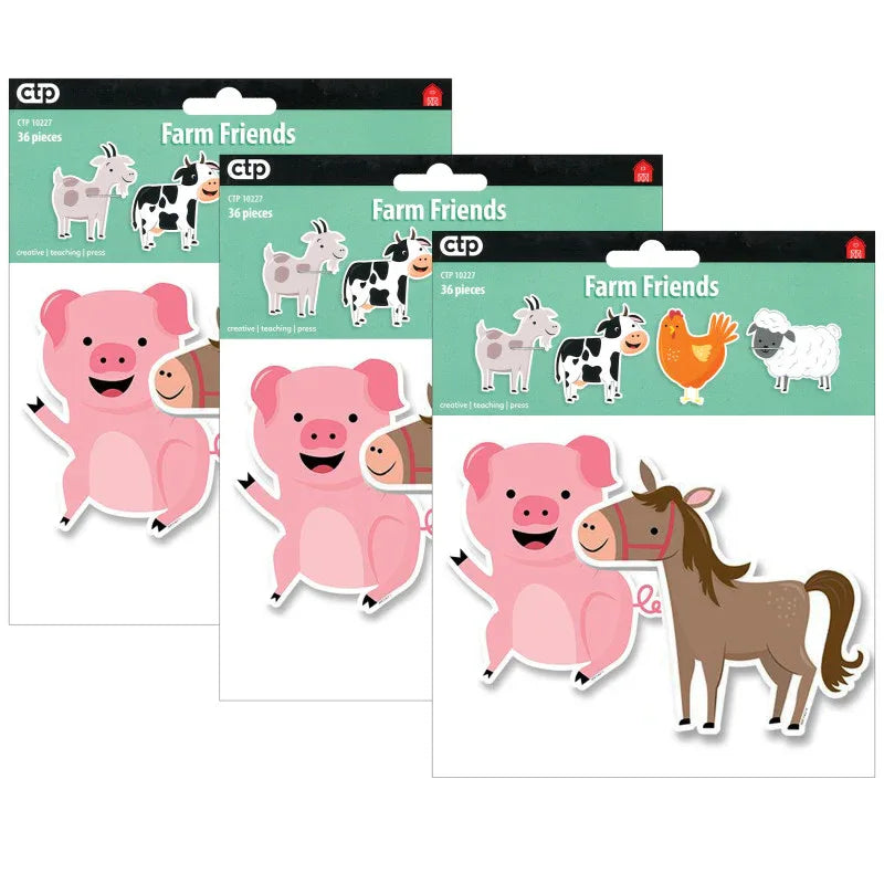 Farm Friends 6" Designer Cut-Outs, 36 Per Pack, 3 Packs – Gramco School ...