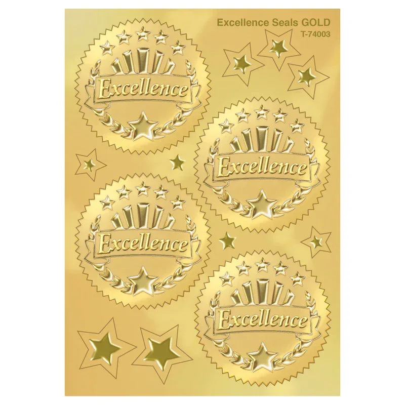 Excellence (Gold) Award Seals Stickers, 32 ct. – Gramco School Supplies