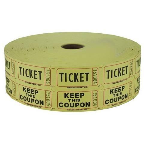 Double Roll Raffle Tickets, 2000ct, Yellow – Gramco School Supplies