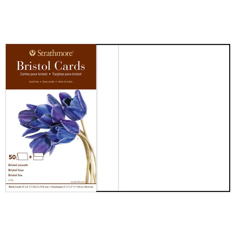400 Series Bristol Cards & Envelopes, Full Size, 5x6.875 inch, Pack of ...