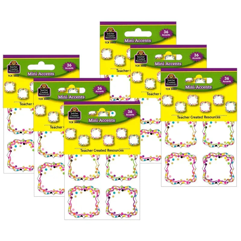 Confetti Mini Accents, 36 Per Pack, 6 Packs – Gramco School Supplies