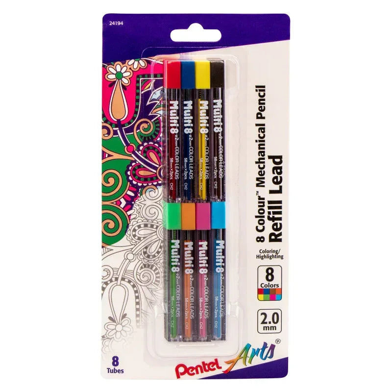 8 Color Pencil Lead Refill (2.0mm), Assorted Colors, 8-Pack – Gramco ...