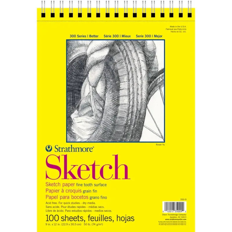 300 Series Sketch Pad, Side Wire Binding, 100 Sheets, 9x12 inch ...