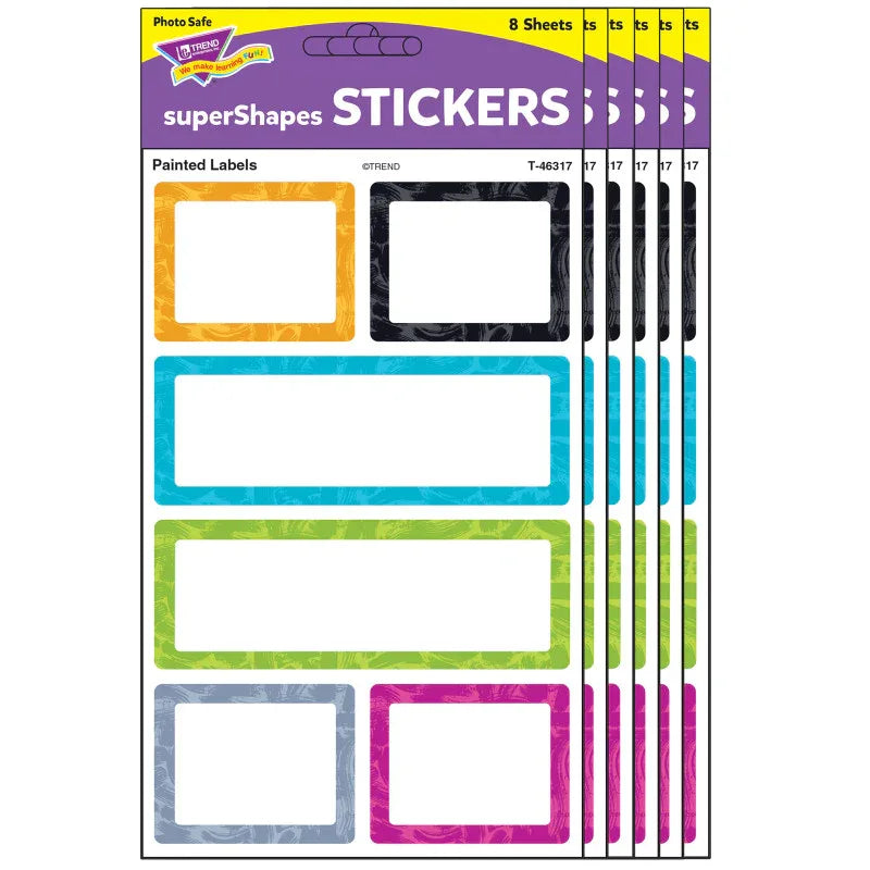 Color Harmony Painted Labels superShapes Stickers - Large, 24 Per Pack ...
