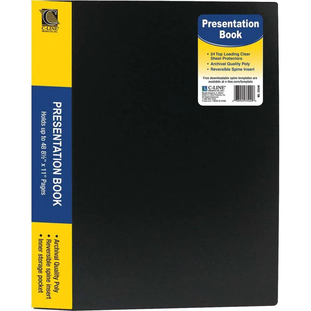 C-Line® Bound Sheet Protector Presentation Book, 24-Pocket, (Holds 48 ...