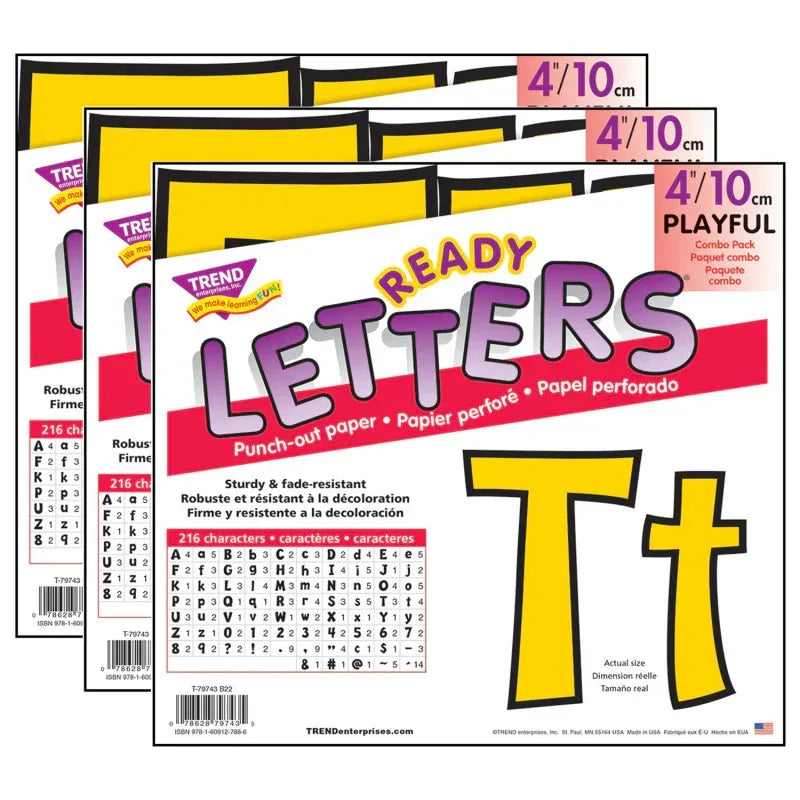 Yellow 4" Playful Combo Ready Letters®, 3 Packs – Gramco School Supplies
