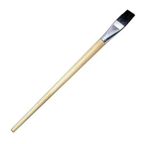 Short Handle Easel Flat Brushes, 1 Inch, Black Bristle, 1 Dozen ...