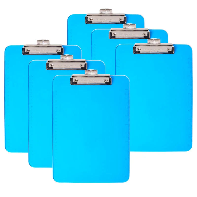 Plastic Clipboard, Letter, Neon Blue, Pack of 6 – Gramco School Supplies