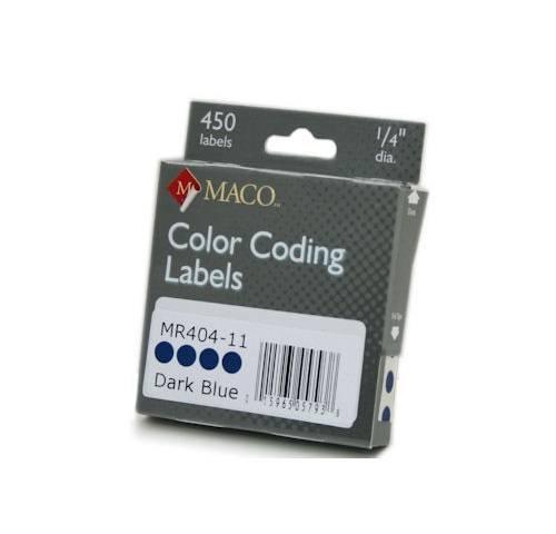 MACO Blue Round Color Coding Labels, 3/4 Inches in Diameter, 450 Per ...