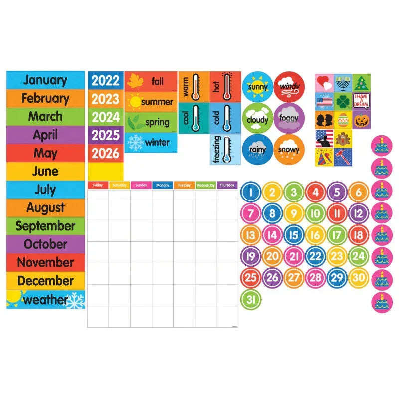 Giant Magnetic Calendar Set, 94 Pieces – Gramco School Supplies
