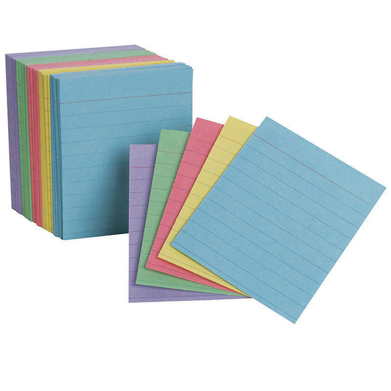 Mini Index Cards, 3" x 2.5", Ruled, Assorted Colors, 200 Per Pack ...
