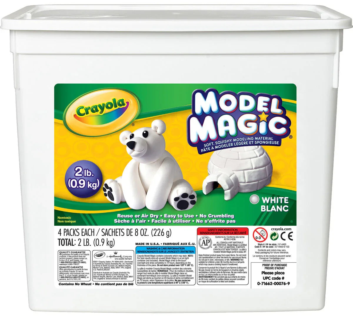 Crayola Model Magic Modeling Compound, 2-lb. Bucket, White, Four 8-oz ...