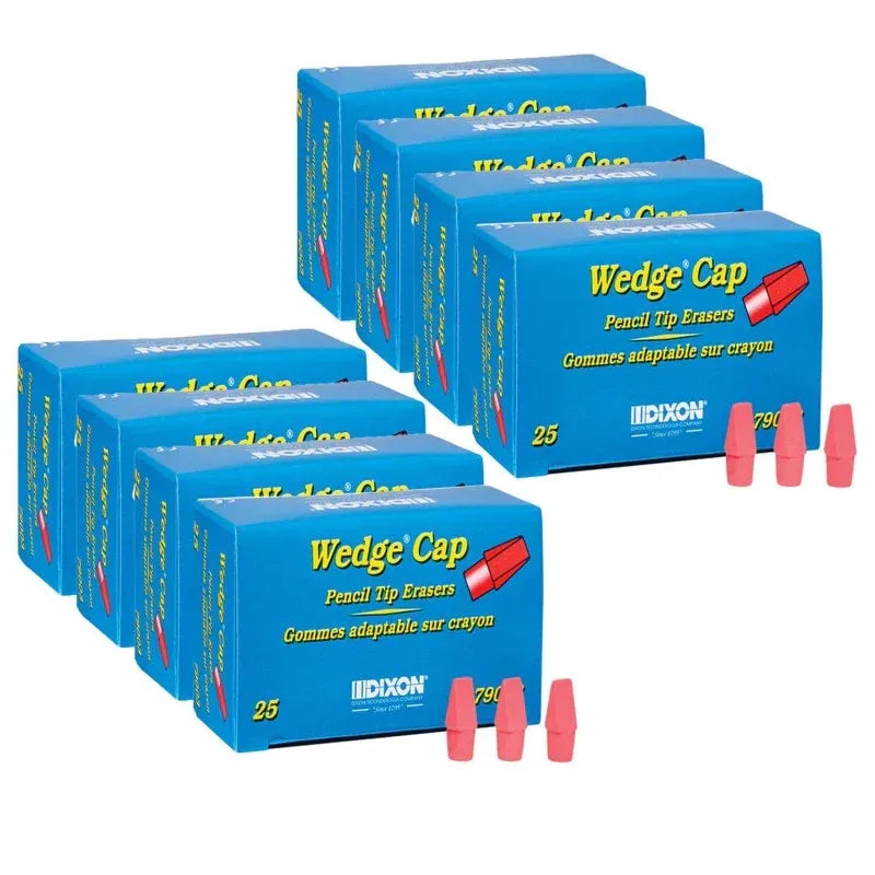 Wedge Pencil Cap Erasers, Pink, 25 Per Pack, 8 Packs – Gramco School ...