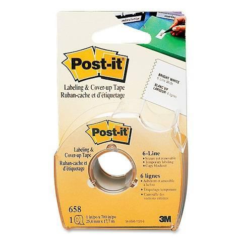 Post-it Labeling and Cover-Up Tape , 1 x 700 Inches, White, 658 ...