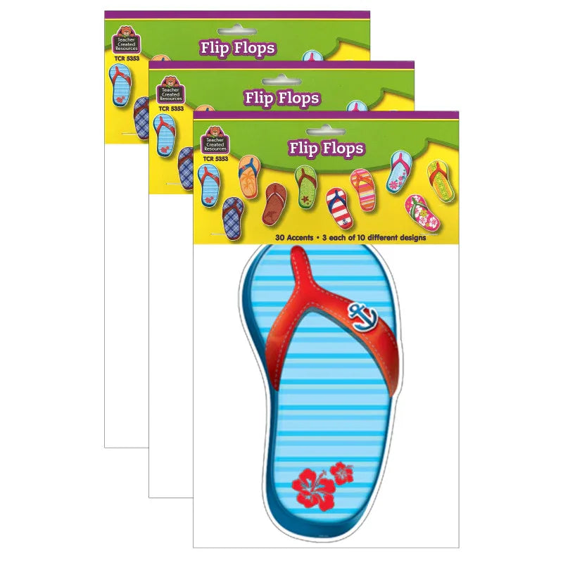 Flip Flops Accents, 30 Per Pack, 3 Packs – Gramco School Supplies