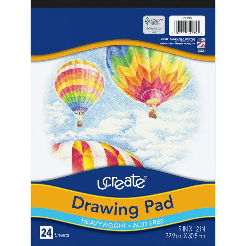 Drawing Paper Pad, Heavyweight, 9" x 12", 24 Sheets – Gramco School ...