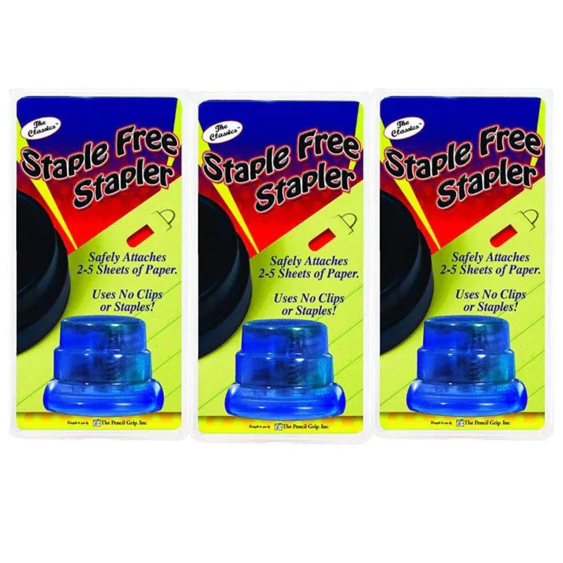Staple Free Stapler, Pack of 3 – Gramco School Supplies