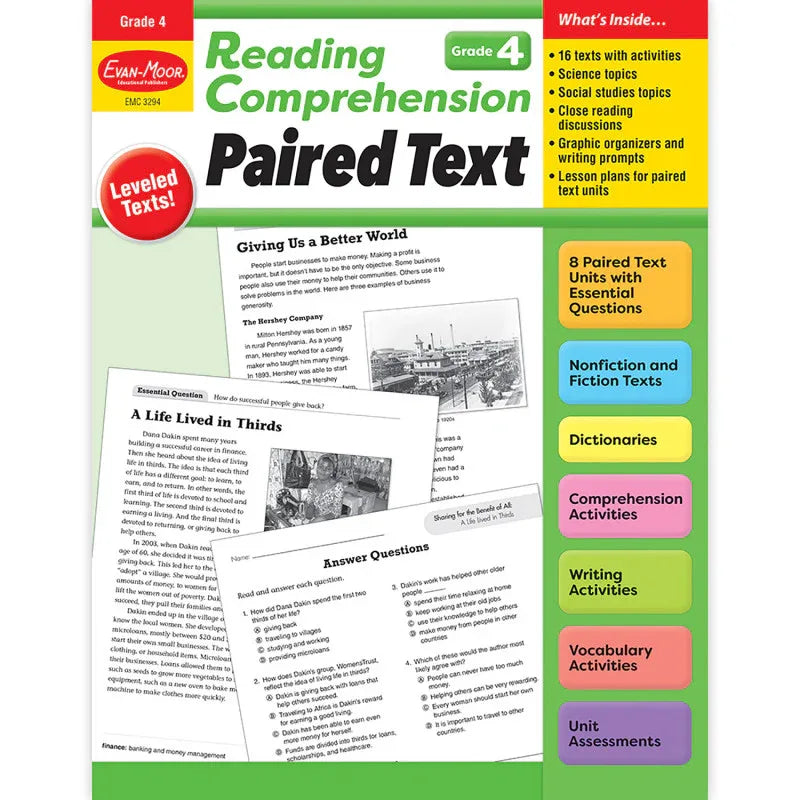 Reading Comprehension: Paired Text, Grade 4 – Gramco School Supplies