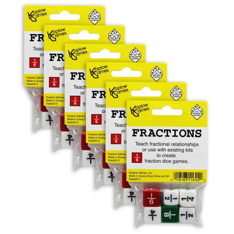 Fraction Dice Set, 6 Per Set, 6 Sets – Gramco School Supplies