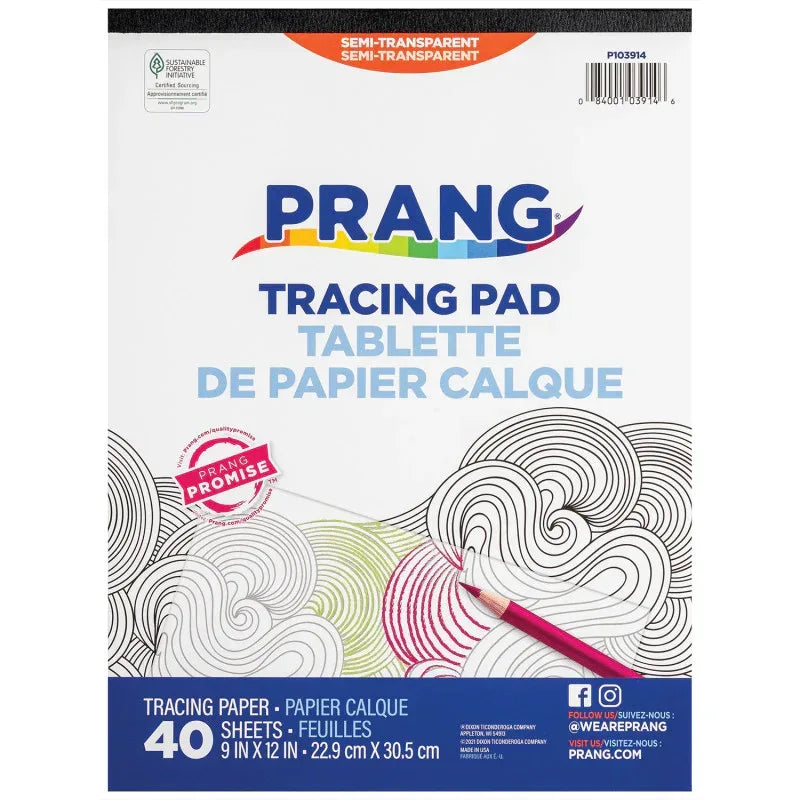 Tracing Paper Pad, Translucent, 9" x 12", 40 Sheets – Gramco School ...