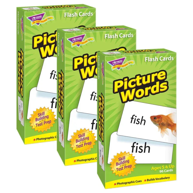 Picture Words Skill Drill Flash Cards, 3 Packs – Gramco School Supplies