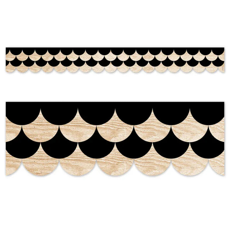 Core Decor Black and Wood Scallops EZ Border, 48 Feet – Gramco School ...
