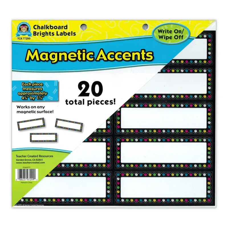 Chalkboard Brights Labels Magnetic Accents, Pack of 20 – Gramco School ...