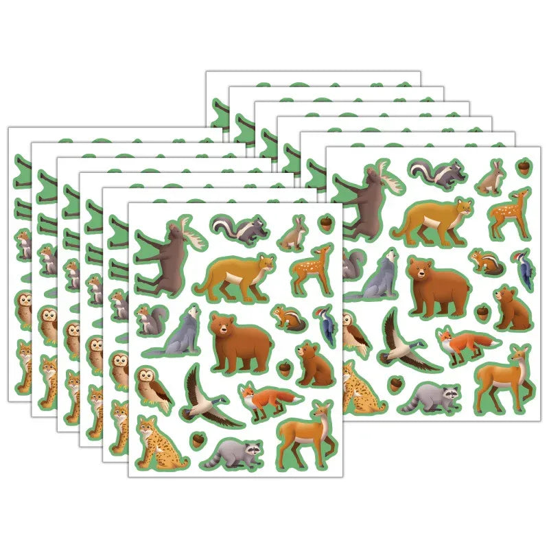Woodland Animals Stickers, 120 Per Pack, 12 Packs – Gramco School Supplies