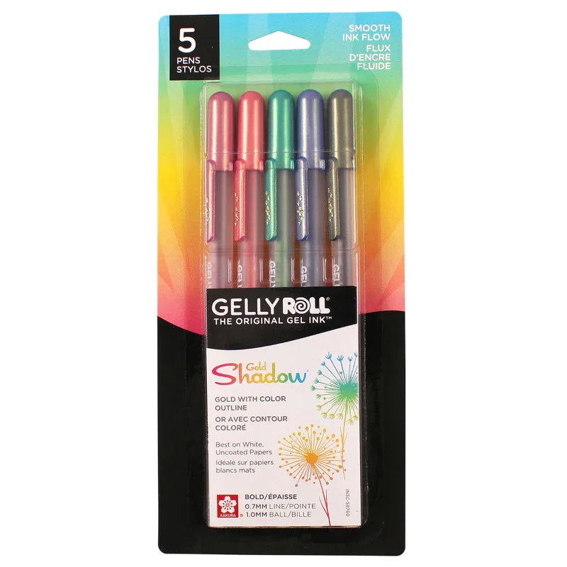 Gelly Roll Gel Ink Pens, Gold Shadow, Pack of 5 – Gramco School Supplies