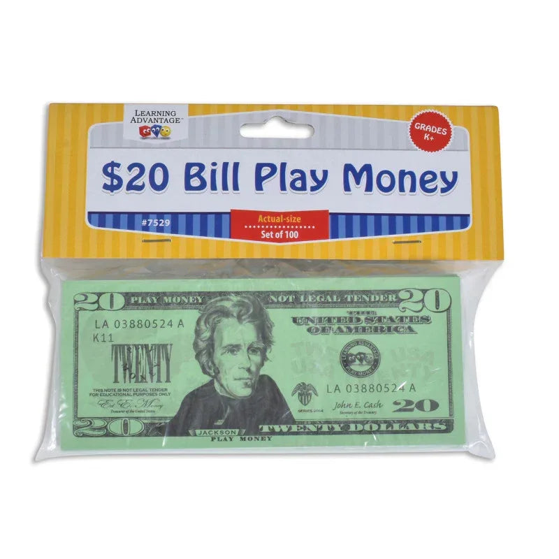 Play Bills - $20 Bills - Set of 100 – Gramco School Supplies