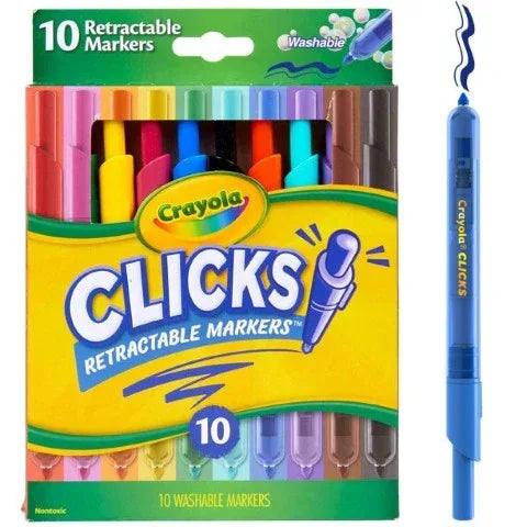 Crayola®Clicks Washable Retractable Markers 10 Pack Assorted, (BIN58 ...