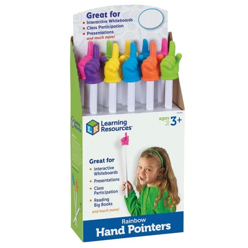 Rainbow Hand Pointers, 15", Pack of 10 – Gramco School Supplies