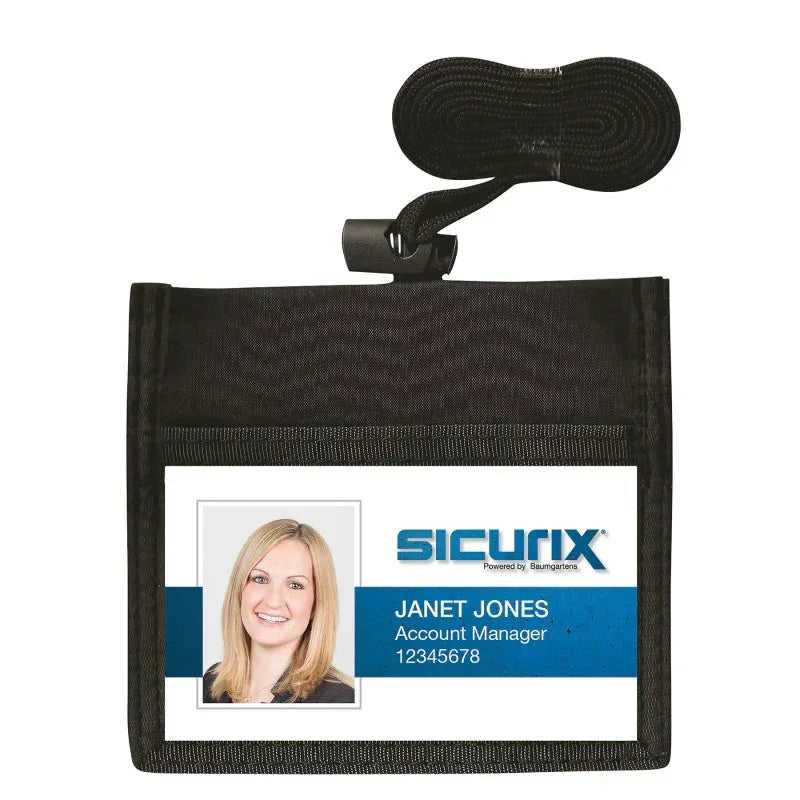 ID Neck Pouch Badge Holder, Horizontal, Adjustable Cord, 4" x 2-1/4" I ...