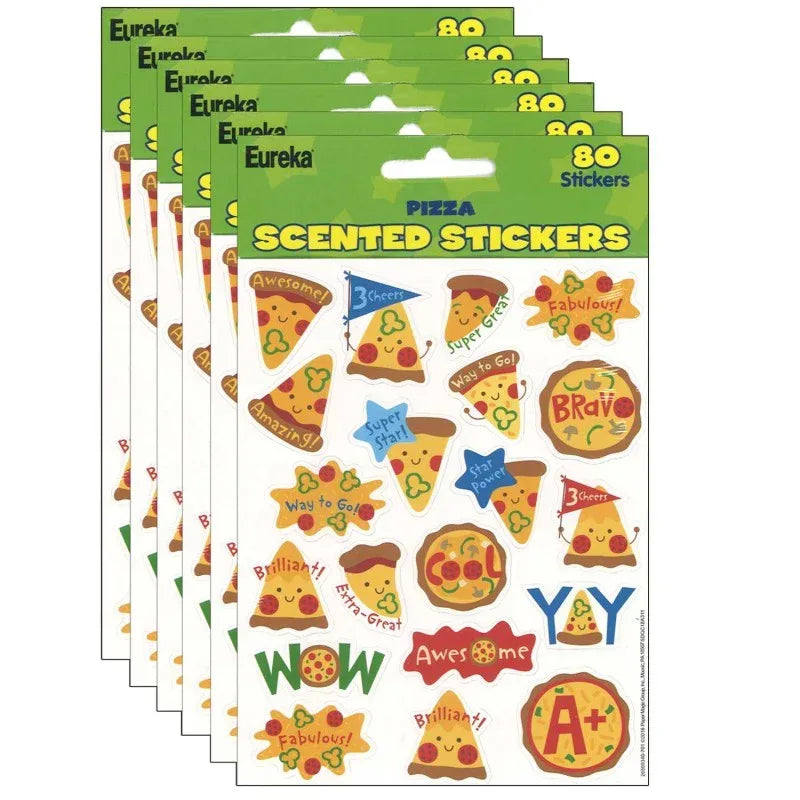 Pizza Scented Stickers, 80 Per Pack, 6 Packs – Gramco School Supplies