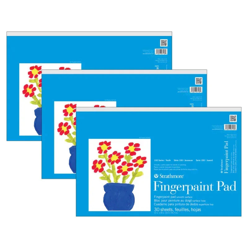 100 Series Fingerpaint Pad, 30 Sheet, 12x18 inch, Pack of 3 – Gramco ...