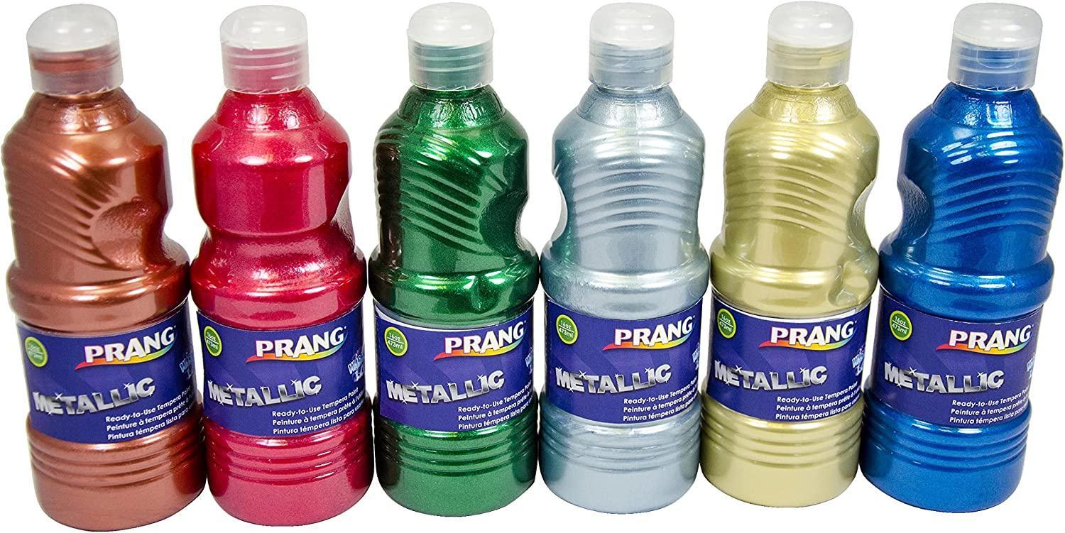 Prang® WASHABLE Metallic Tempera Paint, 16 Oz., Assorted Colors, Pack ...