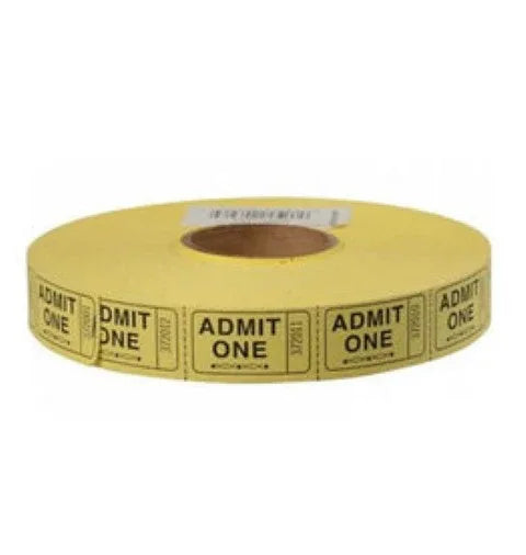Single Admit Ticket Roll, 2000ct, Yellow – Gramco School Supplies